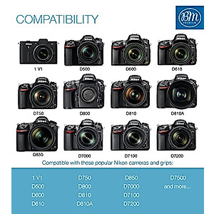 BM Premium 2 Pack of EN-EL15B Batteries and Dual Battery Charger for Nikon Z6, Z7, D780, D850, D7500, 1 V1, D500, D600, D610, D750, D800, D800E, D810, D810A, D7000, D7100, D7200 Digital Cameras