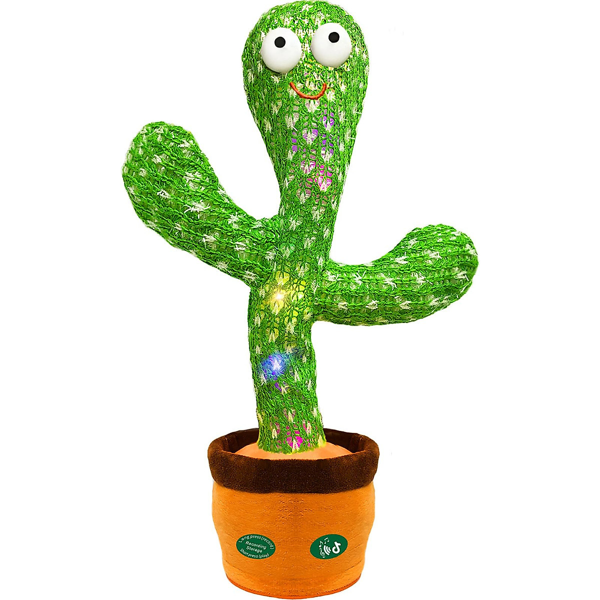 Hunfur Talking Cactus Toy That Talks Back,Volume Adjustment Dancing Mimicking Cactus Baby Toy,Singing Record Repeat What You Say, Sunny Silly Light Up Tummy Time Funny Gift for Toddler Boys Girls Toys