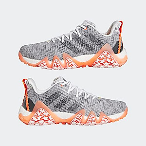 adidas Men's CodeChaos 22 Spikeless Golf Shoes, Footwear White/Grey Six/Solar Red, 13