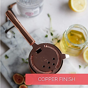 Copper Cocktail Strainer | Stainless Steel Hawthorne Strainer with Copper Finish, Bartender Tool, Easy Use Barware, Part of The Bartender Collection by Root7
