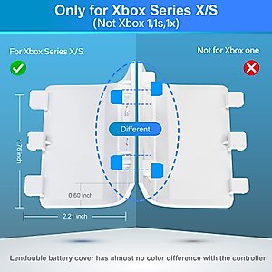 Battery Cover for Xbox Series X, 4 Pack Replacement Back Shell Door Lid Repair Part to New Wireless Series S Remote, Cheap Batteries Port Outside Case Cap for Microsoft Xbox Core Controller, White