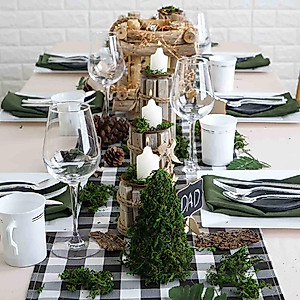 Black and White Plaid Table Runner 2 Pieces 13 x 108 Inch Buffalo Check Table Runner Wedding Table Runner Christmas Party Outdoor Gathering Decorations