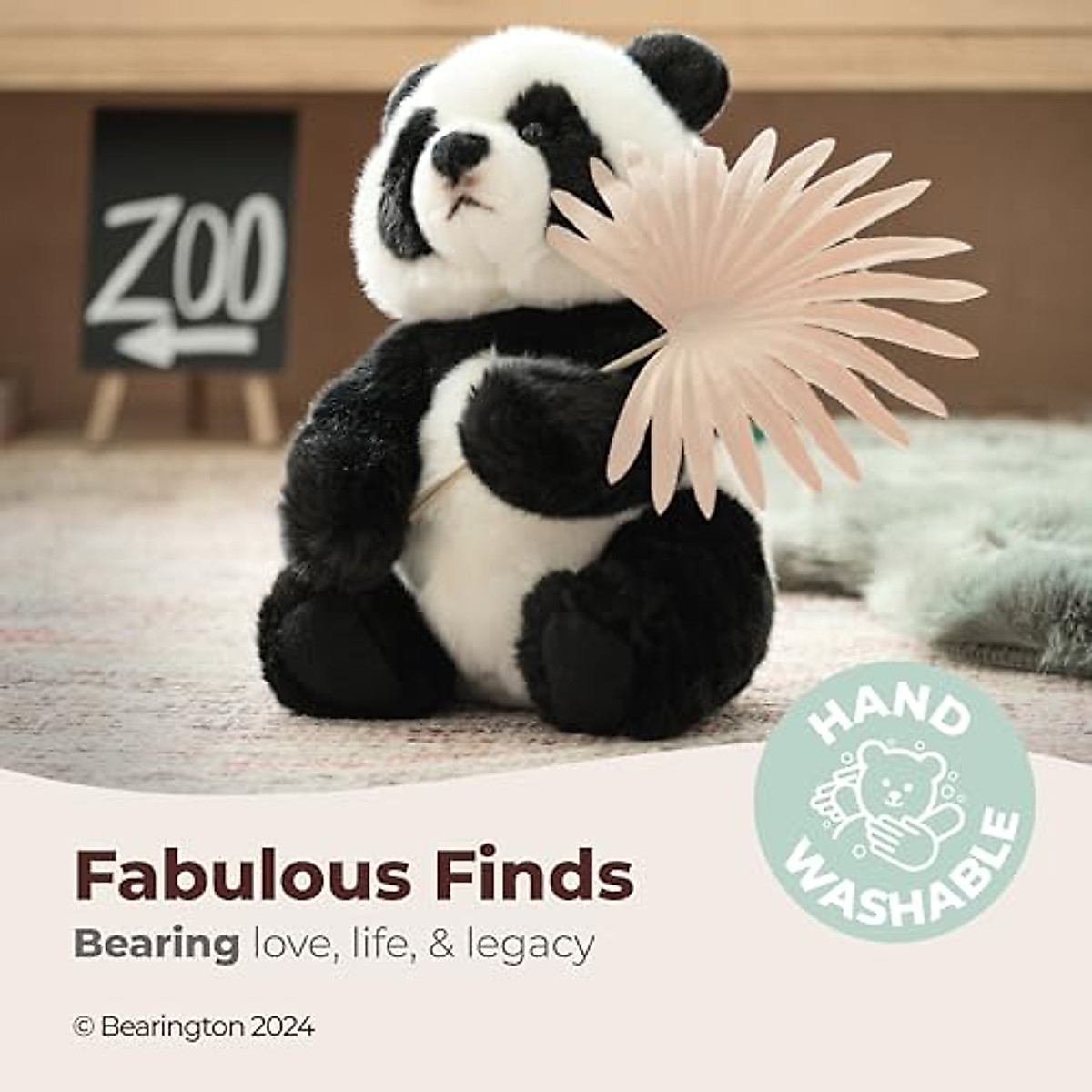 Bearington Tux Plush Panda Bear Stuffed Animal, 11 Inch