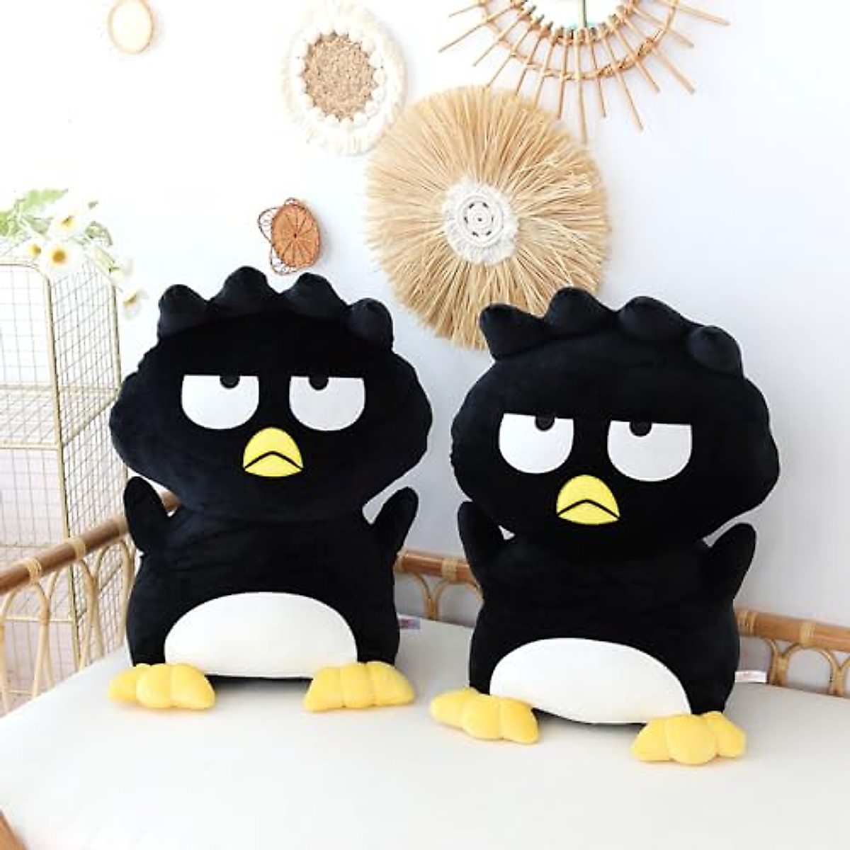 Kawaii Maru Plush Doll 12''/30cm, Soft Anime Plush Pillow Doll, Lovely Cartoon BadtzMarru Cross-Dressing Stuffed Toy, Cute Birthday Party Favors for Kids Children Girls Fans Collectibles, Black