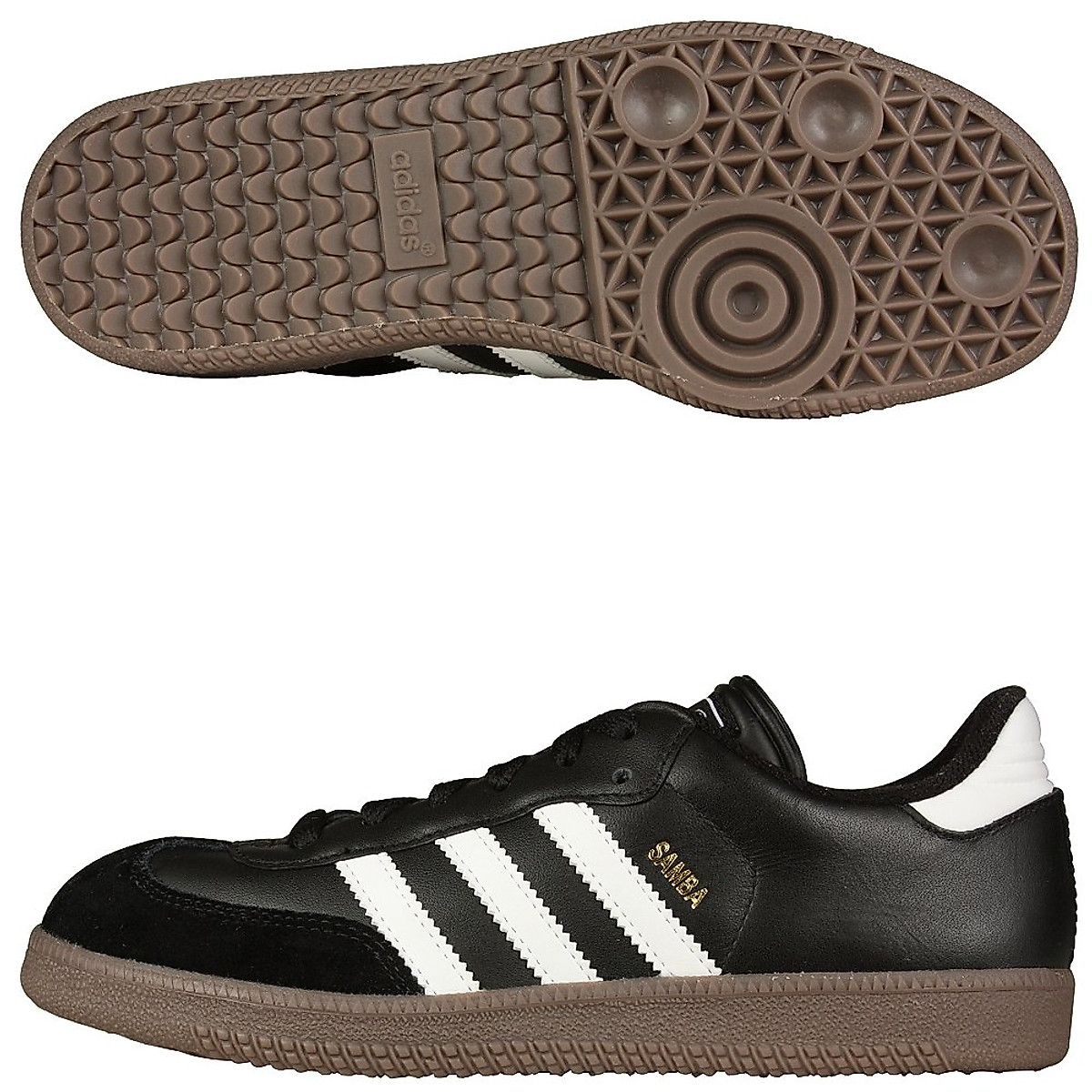 adidas boys Samba Classic Boots Soccer Shoe, Black/White/Black, 8 Toddler US