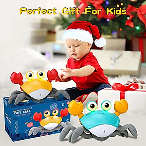 COLEGRY Crawling Crab Baby Toy Tummy Time, Cute Walking Moving Dancing Crab Learning Crawl, Sensory Interactive Toys Gifts for 3 4 5 6 7 8 9 Babies Infant Toddler Kid Boys Girls (Green)