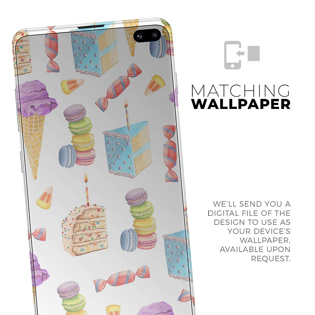 DesignSkinz Yummy Galore Bakery Treats v6 Protective Vinyl Decal Wrap Skin Cover Compatible with The Samsung Galaxy S20 (Screen Trim & Back Glass Skin)