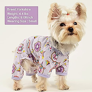 Dog Pajamas Donut Soft Doggie Onesies Puppy Apparel Pet Clothes Cat Pjs for Small Dog Girl Summer Spring