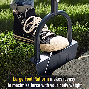 Colwelt Saw-Tooth Edger Lawn Tool, Half Moon Lawn Edger with T-Grip, Sidewalk Grass Long Handled Step Edger, 38-Inch