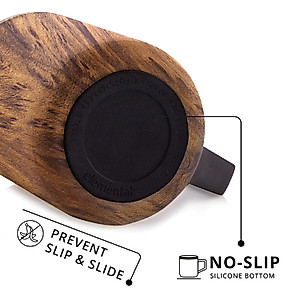 Elemental Summit Coffee Mug with Lid & Handle, Insulated Camp Mug, Triple Wall Stainless Steel Mug with Copper Lining, Hot and Cold Coffee Tumbler up to 6 Hours Hot and 18 Hour Cold, 16oz - Teakwood