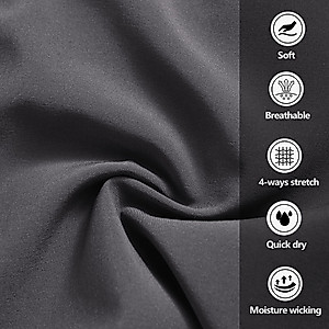 Selovzz Mens Workout Athletic Gym Shorts Sports Quick Dry Lightwight Mens Elastic Waist Shorts with Zipper Pockets (Dark Grey, US XL)