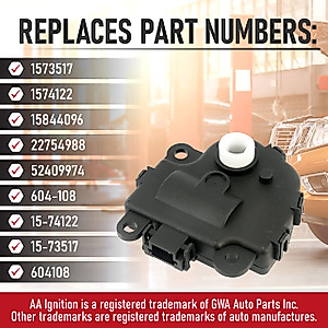 HVAC Heater Blend Door Actuator - Compatible with Chevrolet Impala 2004-2013 Vehicles - 1573517, 1574122, 15844096, 22754988, 52409974, 604-108, 15-74122, 604108 - Temperature Air Door Impala Actuator