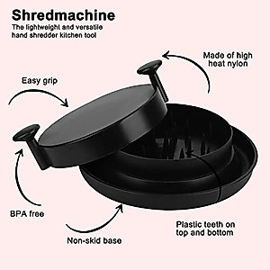 Chicken Shredder, Alternative to Bear Claws Meat Shredder, Meat Shredding Tool with Handles and Non-Skid Base Suitable for Pulled Pork, Beef and Chicken (Gray)