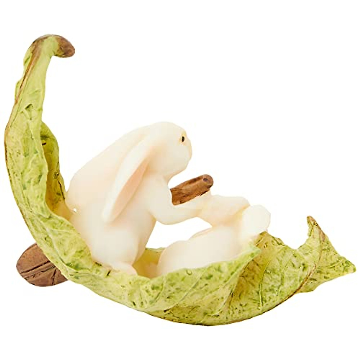 Top Collection Miniature Fairy Garden and Terrarium Statue, Rabbits Rowing Leaf Boat