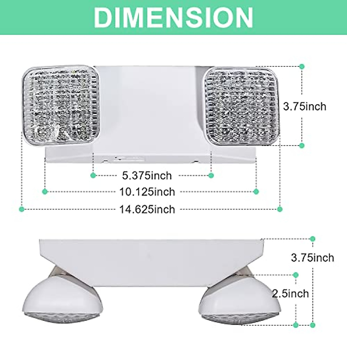 OSTEK LED Emergency Exit Lighting Fixtures with 90 Minutes Long Backup Batteries, US Standard Adjustable Integrated LED Emergency Light for Commercial Hallways, Stairways, Fire Resistant