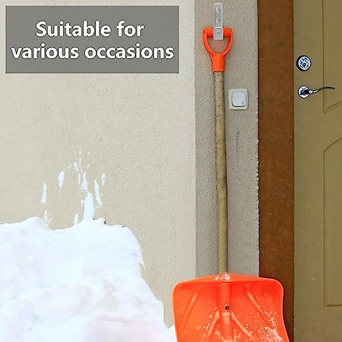 Mewuthede 4pcs Iron Bunk Bed Ladder Hooks Brackets, PVC Coated Stainless Steel Angled Ladder Hooks Heavy Duty Hardware Utility Hook Garage Storage Hook Loft Bed Ladder Hooks (White)