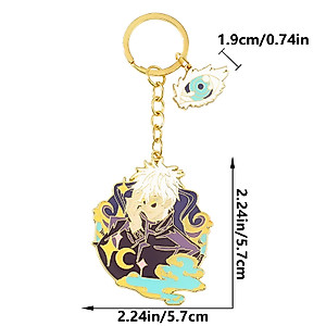 2-Pack Cute and Soft Gojo Plush with Keychain,Gojo Satoru Plush - JJK Plushies Collection, Cartoon Geto Suguru Stuffed Toys, Anime Plush Figure Pillow (Geto Suguru ＋Gojo Satoru)