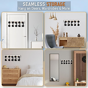 SOULE Versatile Quality Sunglasses Holder, Wall Mounted Eyeglasses Organizer with Hooks (White)