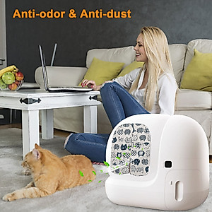 Ligebul Door Curtain for Self Cleaning Cat Litter Box, Automatic Cat Litter Box Door Curtain - White Cat