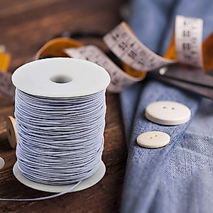 VGOODALL 100 Yards White Elastic String Beading Cord Stretchy String for Bracelets, Necklace, Jewelry Making and Crafts,1MM