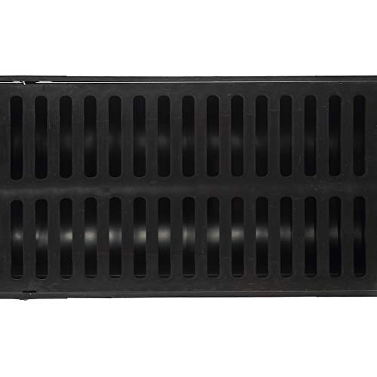 Compact Series 5.4 in. W x 3.15 in. D x 39.4 in. L Trench and Channel Drain with Black Grate 3Pack Kit including 2 End Caps