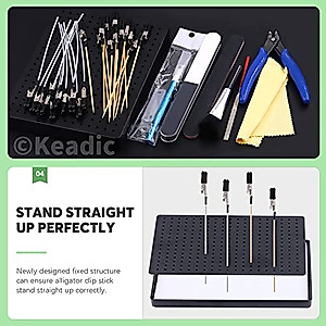 Keadic 37Pcs Model Tool Paint Kit Includes Professional Gundam Model Basic Tools, Painting Stand Base Holder and Alligator Clip Sticks Modeling Tools for Airbrush Hobby Model Building Parts Assemble
