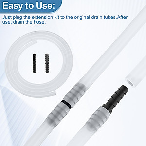 Drain Hose Extension for Nugget & Opal Ice Maker, Ice Maker Drain Hose Extension fit for Ice Maker with 1/4'' ID Draining Hoses, Ice Maker Parts