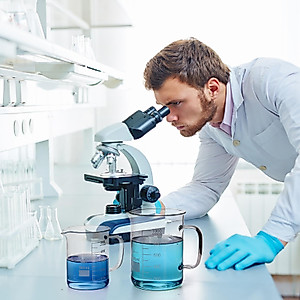 Yarlung Set of 2 Glass Beaker with Handle, Graduated Measuring Beakers Thick Boro 3.3, Griffin Low Form 500/1000ml