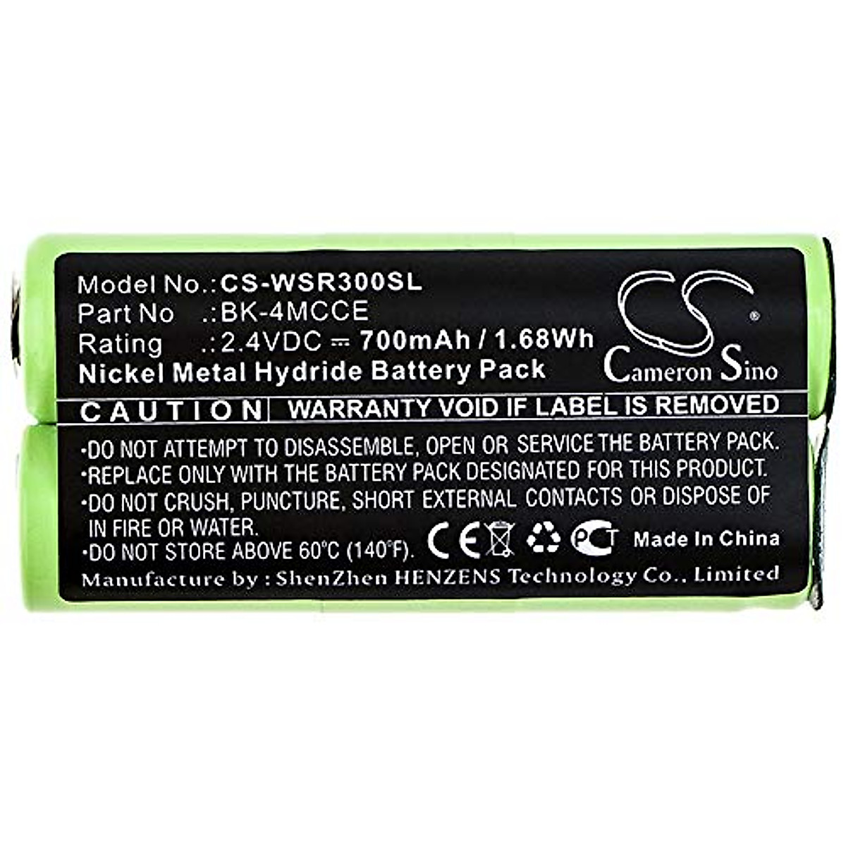 Estry 2.4V BK-4MCCE Battery Replacement for WATERPlK Sensonic Plus SR-3000 Sensonic Plus SR-3000E 900 Sonic Toothbrush BK-4MCCE Battery