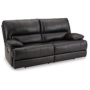 Signature Design by Ashley Mountainous Modern Leather Match Wall Hugger Power Reclining Sofa with Adjustable Headrest and USB Ports, Black