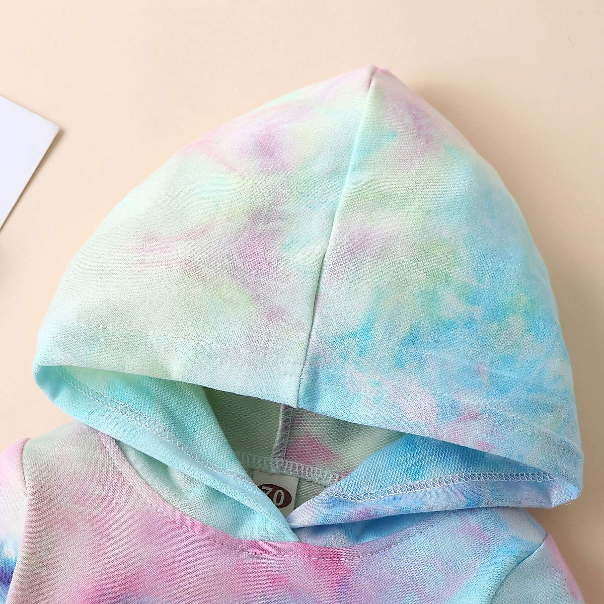 Newborn Infant Baby Girls Sweatshirts Tie Dye Sweatsuit Hoodies Tops Pants 2Pc Tracksuit Fall Winter Clothes Set (Green, 12-18 Months)