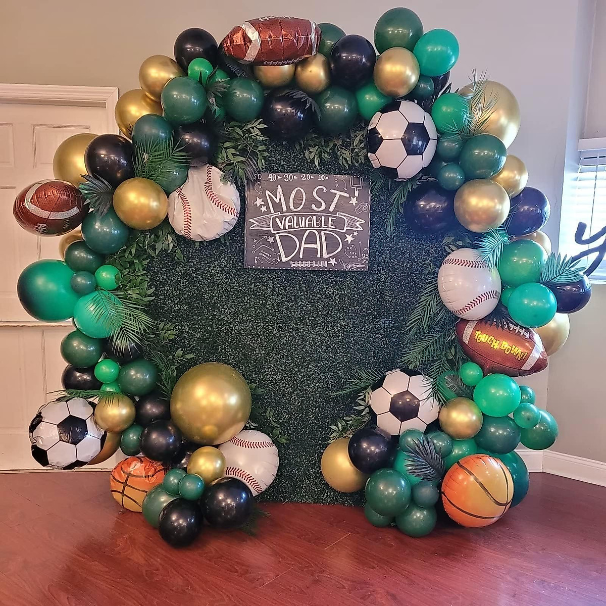 Green and Gold Balloons, 60Pcs 12 Inch Metallic Gold Emerald Forest Hunter Dark Green Balloons, Latex Helium Party Balloons for Wedding Birthday Graduation Anniversary Jungle Safari Party Decorations