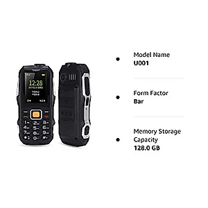 Dilwe1 U001 Seniors Cell Phones, Unlocked Bar Style Cell Phone, Dual SIM Dual Standby Cell Phone, GSM Mobile Phone,13800mah Battery (Black)