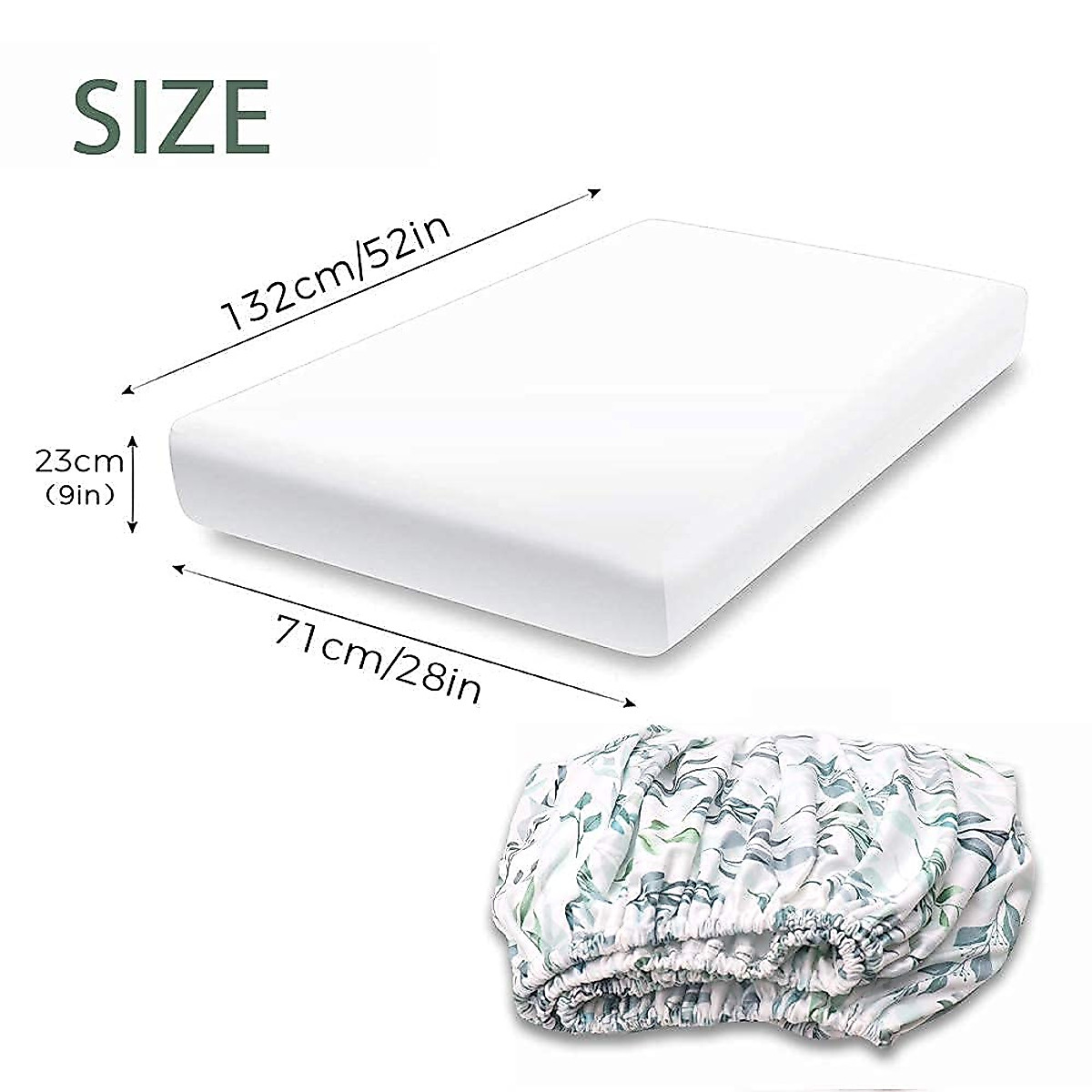 Crib Sheet and Baby Blanket, Green Leaf