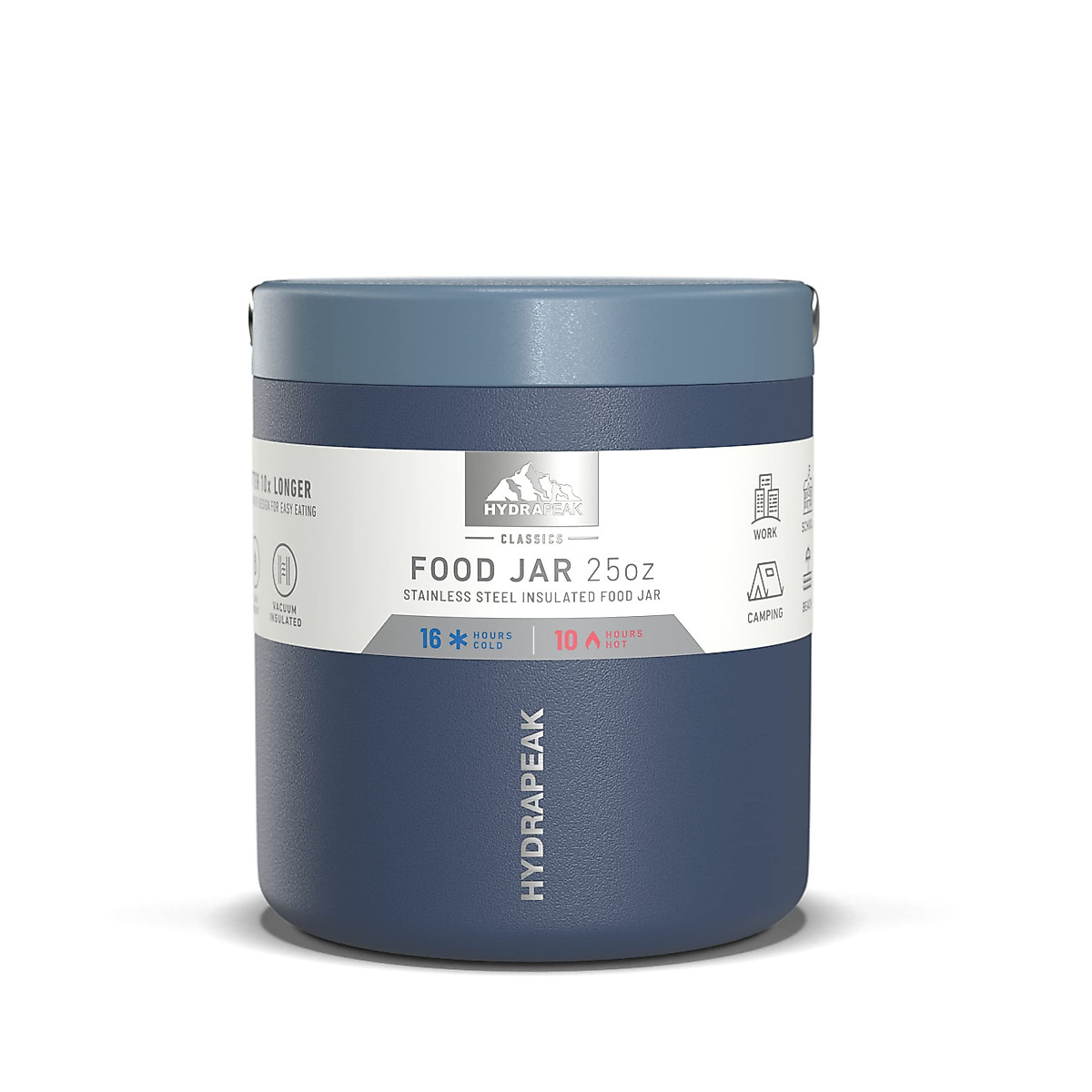 Hydrapeak 25oz Stainless Steel Vacuum Insulated Thermos Food Jar | Kids Thermos for Hot Food and Cold Food, Wide Mouth Leak-Proof Soup Thermos for Adults, 10 Hours Hot and 16 Hours Cold (Navy)