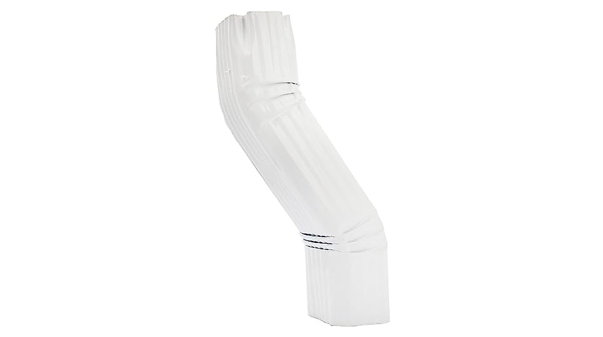 Gutter Downspout OFFSET White Aluminum Elbow Extension