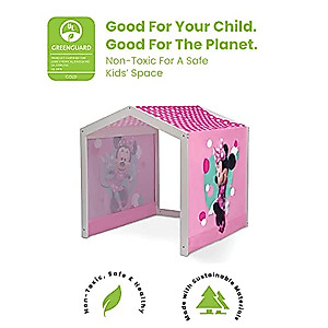 Disney Minnie Mouse Indoor Playhouse with Fabric Tent for Boys and Girls by Delta Children, Great Sleep or Play Area for Kids - Fits Toddler Bed - Greenguard Gold Certified