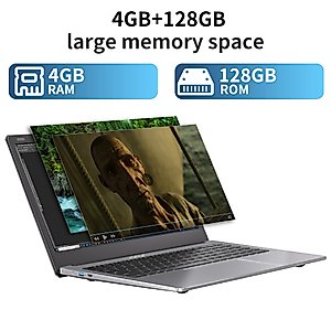 SGIN Laptop 4GB DDR4 128GB SSD, 15.6 Inch, Celeron CPU Ultrabook Laptops Computer with 2xUSB 3.0, Mini HDMI, Bluetooth 4.2, Dual Band WiFi, 5000MAH