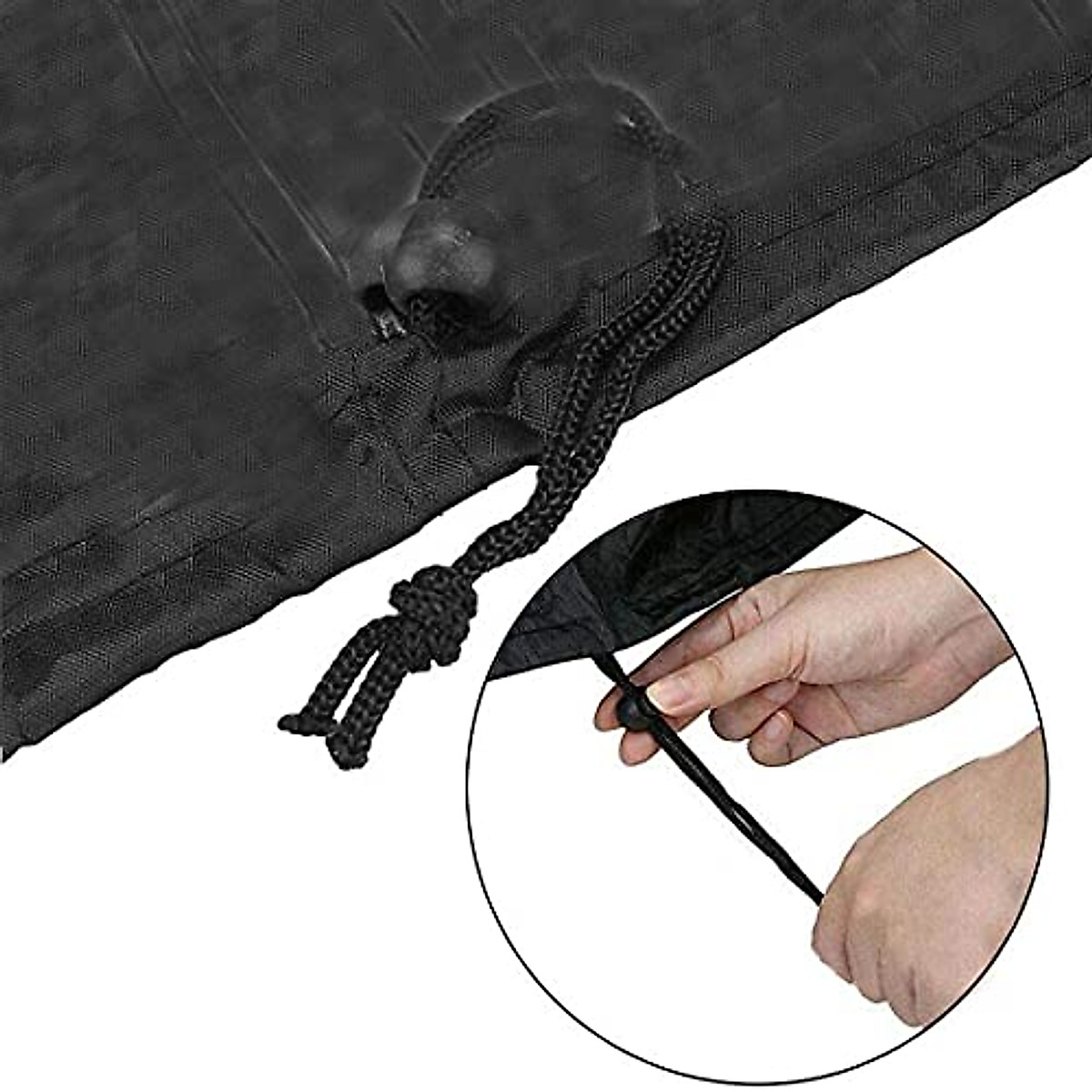 UCARE Curved Sofa Cover Outdoor Patio Furniture Cover Couch Sectional Protector Waterproof Half Moon Sofa Set Cover with Windproof Elastic Cord(Black, 89.7x45.6x33.8in/228x116x86cm)