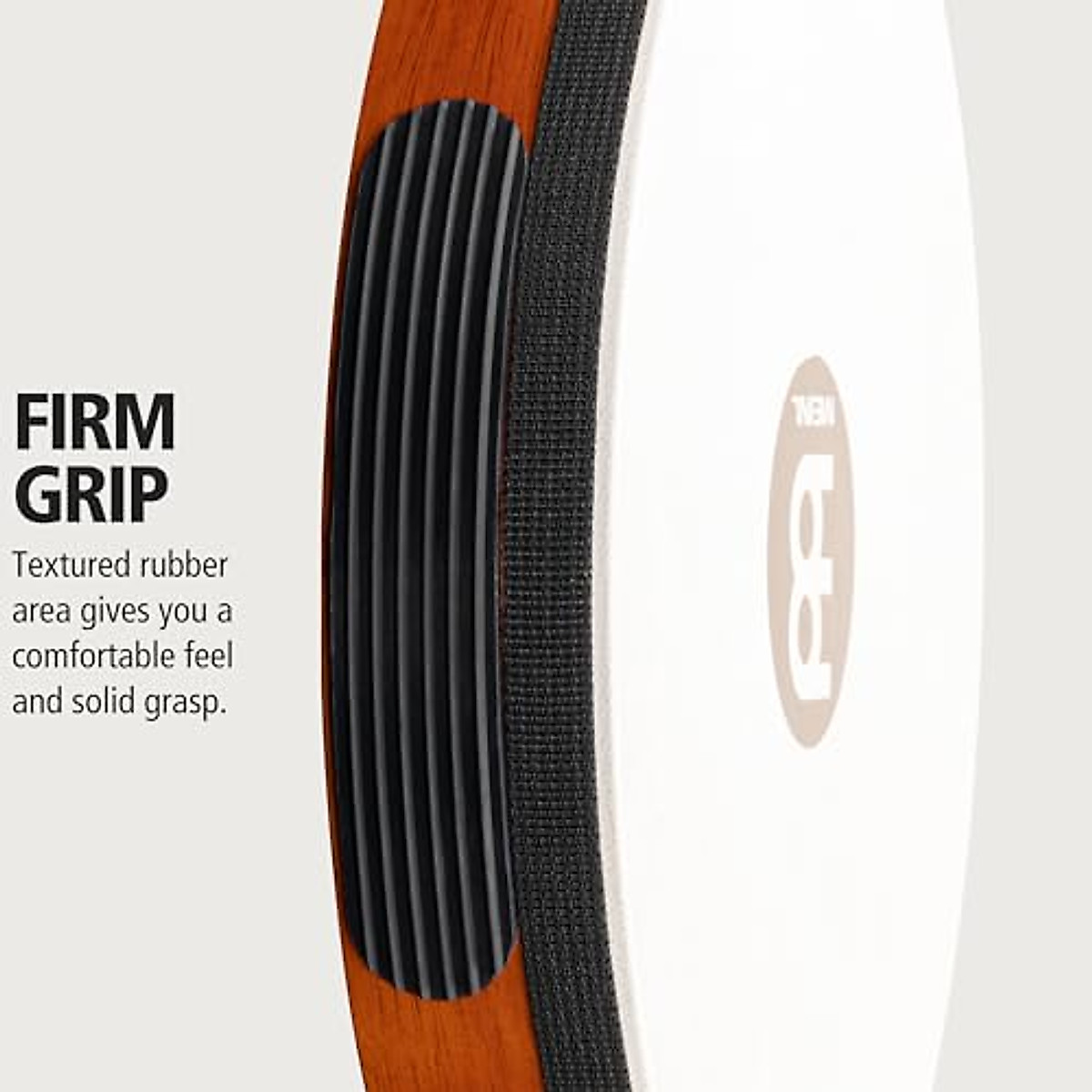 Meinl Percussion Traditional Goatskin Headed Wood Tambourine with Aluminum Jingles, Single Row — NOT Made in China — for All Musicians, 2-Year Warranty (TAH1A-AB)