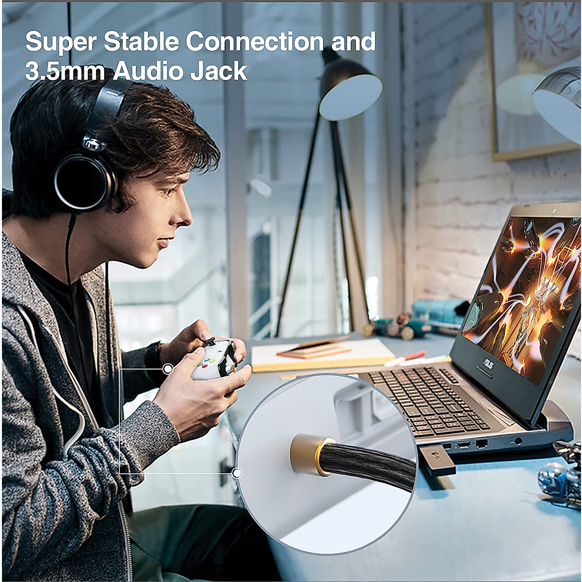 Usergaing Xbox Controller Wireless Fits for Xbox Series X/S/Xbox One/Xbox One S/One X/One Elite/Windows 7/8/10/, Wireless PC Gamepad with Audio Jack-White