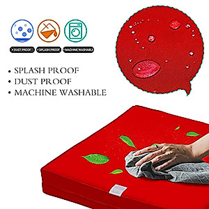 4Pack Outdoor Patio Cushion Replacement Covers Fit for Patio Furniture Set Sectional Sofa Couch Loveseat Chairs Seat and Back Pillow Cushion, Durable Water-Resistant Fadeless,20Lx18Wx4H Inch,Red