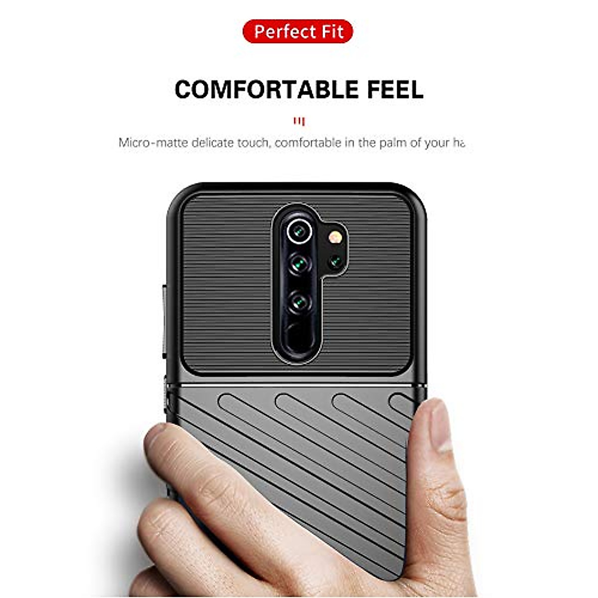 DFTCVBN Phone Case for Redmi Note 8 Pro Case, M1906G7I Case with Screen Protector, Military Grade Shockproof Rugged Shield Anti-Scratch Soft TPU Back Cover Cases for Xiaomi Redmi Note 8 Pro Black