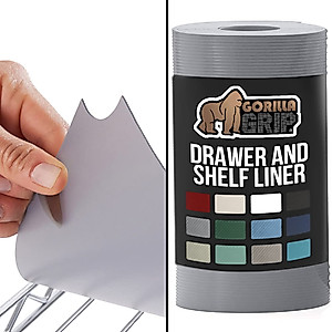 Gorilla Grip Wire Shelf Liner Set of 4 and Ribbed Drawer Liner, Wire Shelf Liner Size 18x36 in Charcoal, Mat Covers, Drawer Liner Size 17.5x20 in Gray, Strong Grip Liners for Drawers, 2 Item Bundle