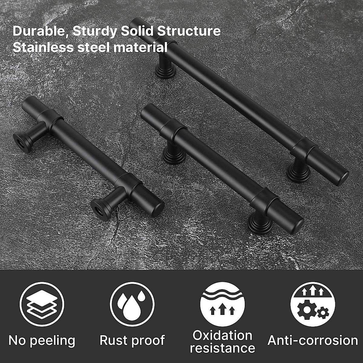 goldenwarm 15Pack Black Cabinet Handles 3inch Black Cabinet Pulls Matte Black Drawer Pulls Vintage Kitchen Cabinet Handles Dresser Handles