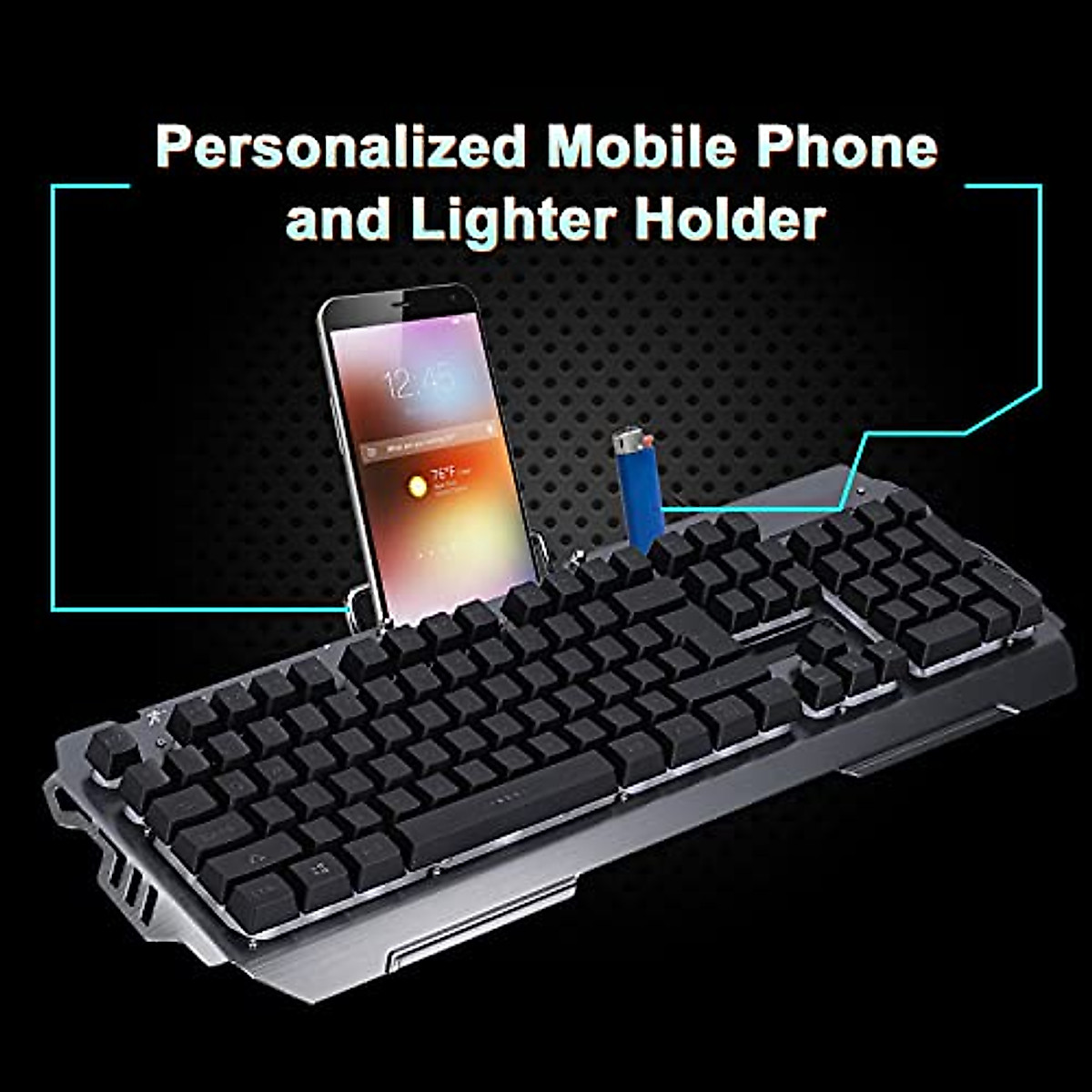 CHICIRIS Mechanical Gaming Keyboard, Aluminum Alloy Panel PC Gaming Keyboards for Home