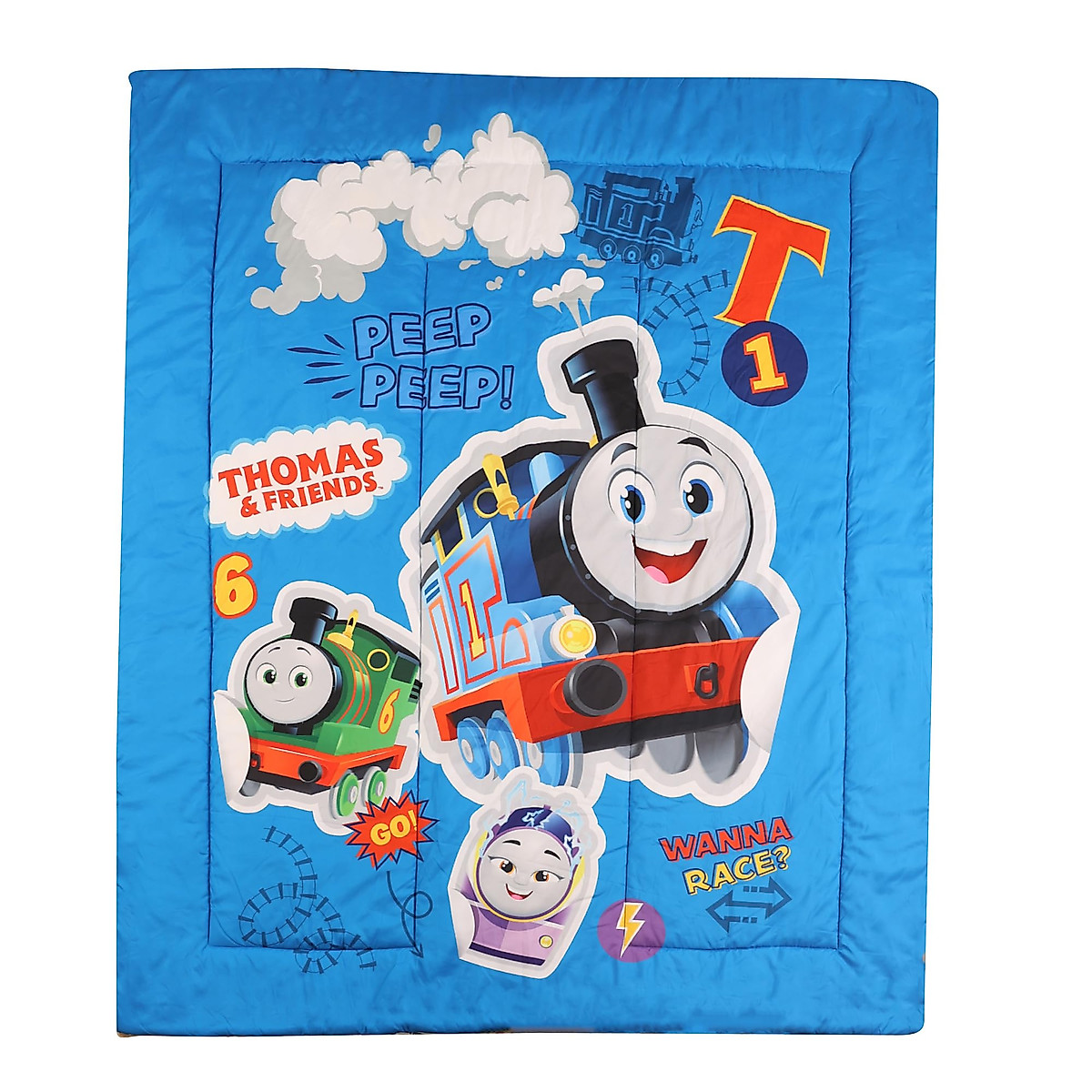 Thomas The Tank Twin Sheet Set for Kid's Bed in a Bag with Reversible Comforter, Flat Sheet, Fitted Sheet & Pillowcase - 4 pcs