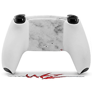 WraptorSkinz Skin Wrap compatible with Sony PS5 DualSense Controller Marble Granite 07 White Gray (CONTROLLER NOT INCLUDED)