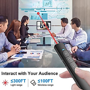 Wireless Presenter Remote, USB-A Presentation Clicker for PowerPoint Presentations Pointer, Google Slide Advancer Projector Smart Board Slideshow PPT Clicker for Mac/Computer/Laptop/Office