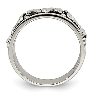 Diamond2Deal Sterling Silver Antiqued 14k Gold Centers Daisy Wedding Band Ring Size 8